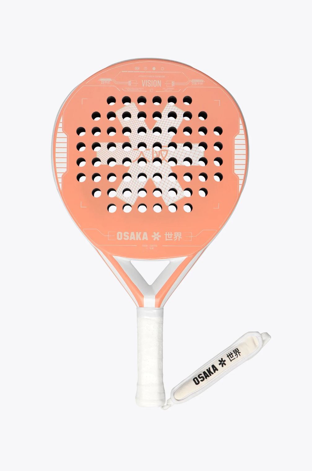 Osaka Vision Control 2023 Padelbat (Peach/White) — Mypadellife.com