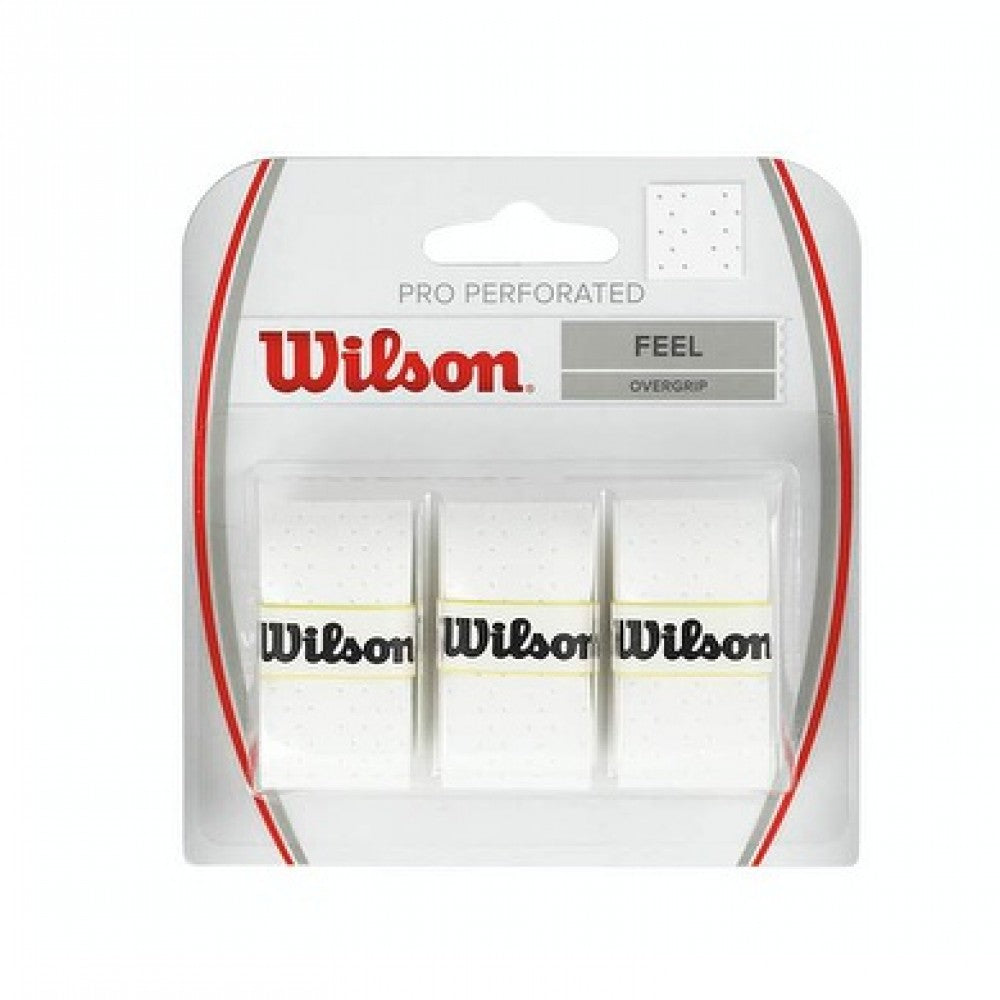 Wilson Pro Overgrip Perforated (3-pack, (White) — Mypadellife.com